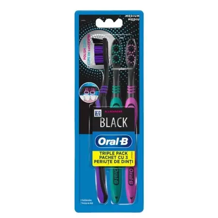 Oral b Četkica za zube Allrounder black, Medium, 3 komada