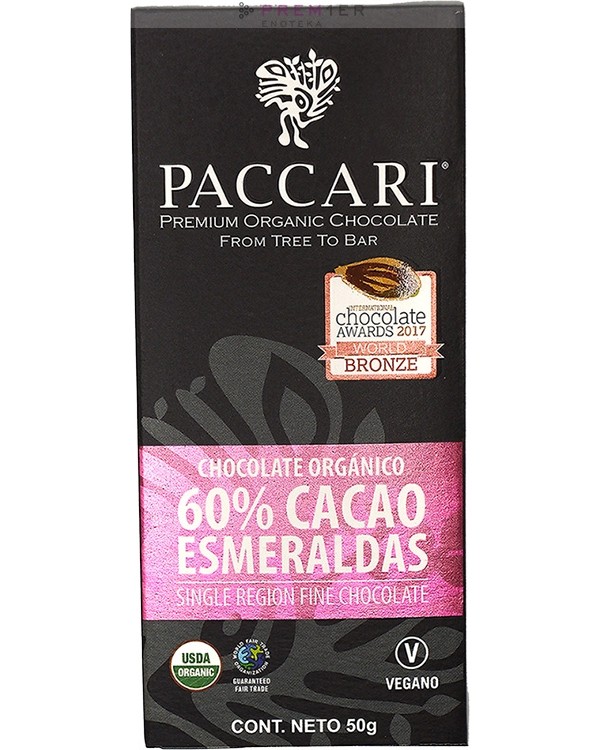 PACCARI Esmeraldas Premium Organic Chocolate Tree To Bar 50g