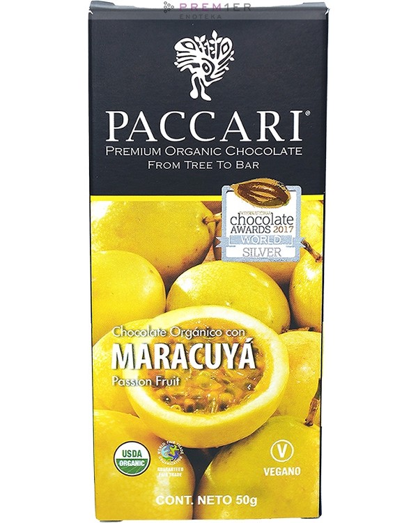 PACCARI Maracuya Premium Organic Chocolate Tree To Bar 50g