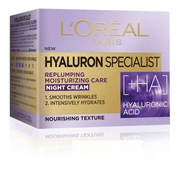 L'oreal Noćna hidratantna krema za vraćanje volumena Hyaluron Specialist 50 ml