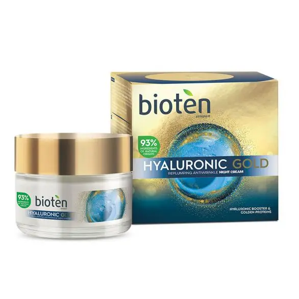 BIOTEN Noćna krema protiv bora HYALURONIC GOLD 50 ml