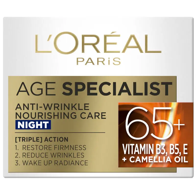 L'oreal Age Specialist Noćna krema za lice protiv bora 50ml Anti-Wrinkle 65+
