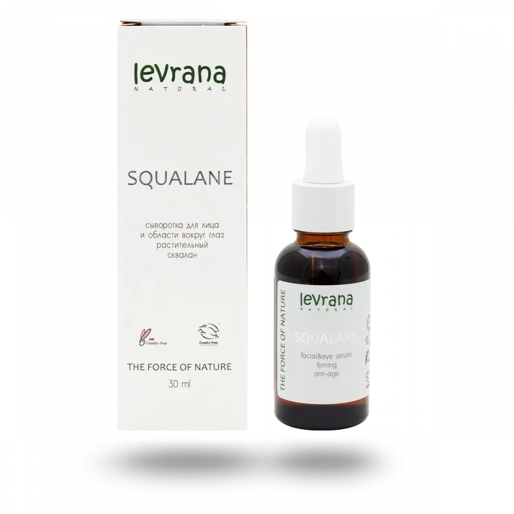LEVRANA Serum za lice 100% prirodni biljni SKVALAN Organic certified 30 ml
