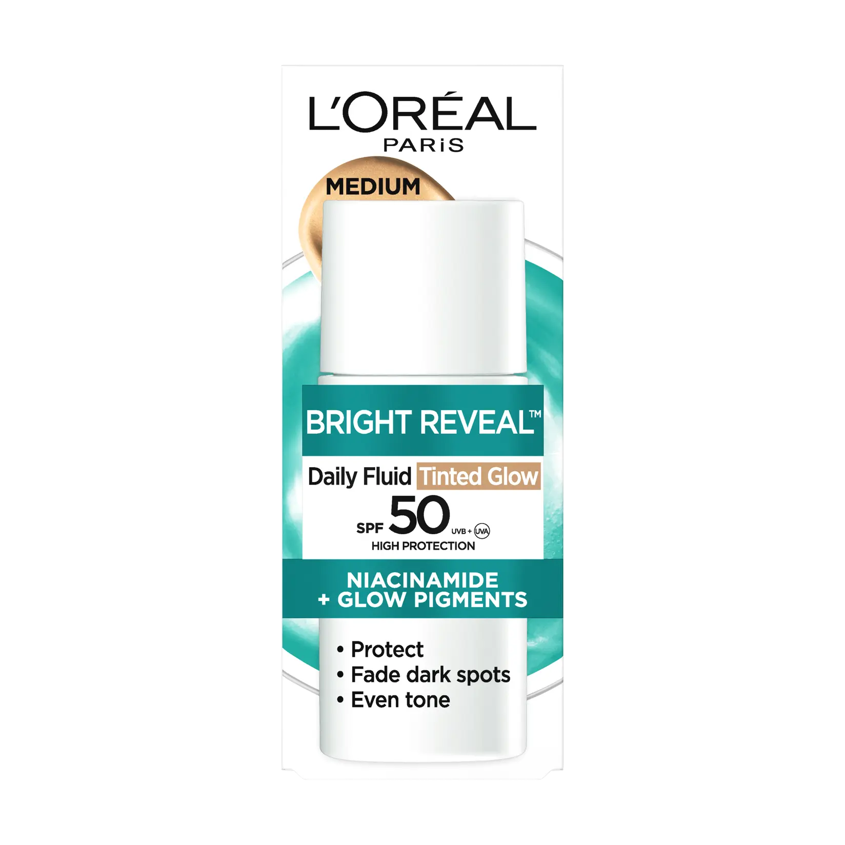 L'OREAL Paris Tonirani anti-UV fluid protiv tamnih fleka Bright Reveal, Medium, 30 ml