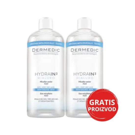 Dermedic hidrain3 micelarna voda 500 ml 1+1 gratis