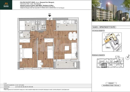 New Minel, Tošin bunar, Faza 2, porodicni, 64 m2