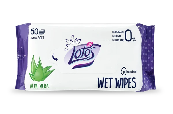 Lotos Vlažne maramice, 60 komada, Aloe vera
