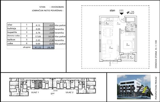 Novi Sad, Telep, Stan, 2, 39,98m2