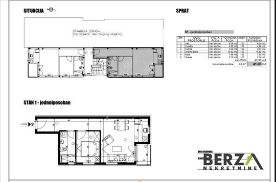 Novi Sad, Adice, Stan, 1.5, 41,08m2