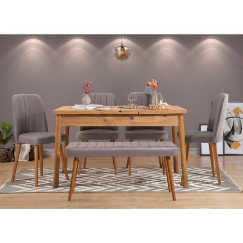 Santiago Atlantic Grey Set Trpezarijskog Stola i Stolica (6 Delova)