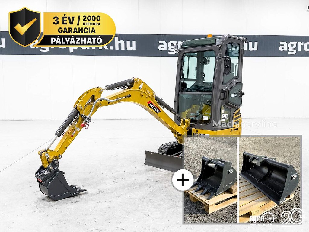 Novi Lovol FR20F-u mini excavator, zero tail swing, Japan: Yanmar engine, N mini bager