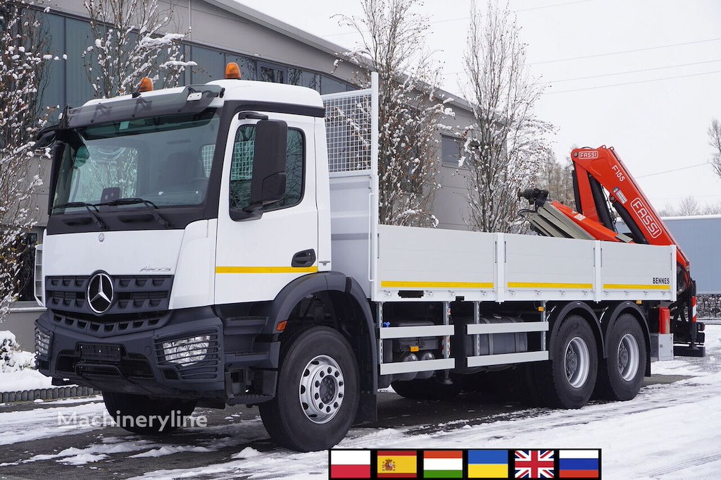 Mercedes-Benz Arocs 2633 flatbed truck / Crane FASSI F155A.0.23 / REMOTE CONTR autodizalica