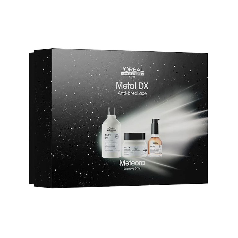 L’Oréal Professionnel SERIE EXPERT Metal Detox METEORA TRIO POKLON SET; Promo Pakovanje Šampon 250 mL, Maska 250 mL i Ulje 50 mL