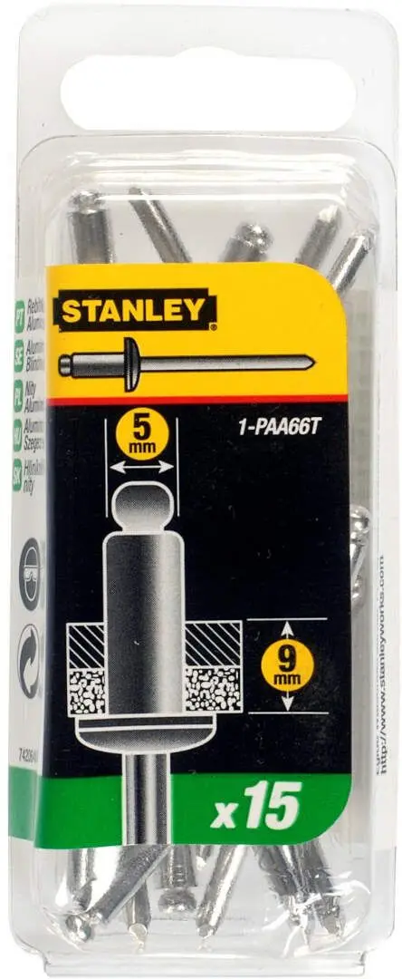 STANLEY Aluminijumske nitne 4.7x9.5 mm 15/1 1-PAA66T