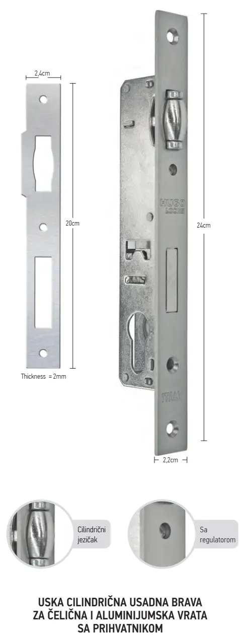 HUGO LOCKS Brava za čelik i aluminijum vr20mm