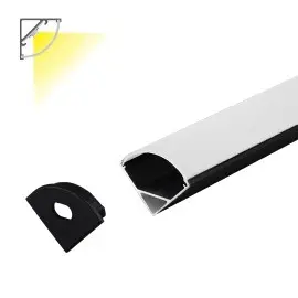 Aluminijumski profil za led trake, Ugaoni, Crni