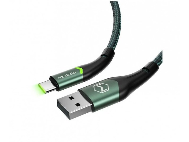 MCDODO CA-7961 Kabl USB-A na TIP-C, DUŽINA 1m, LED SVETLO, ZELENA BOJA