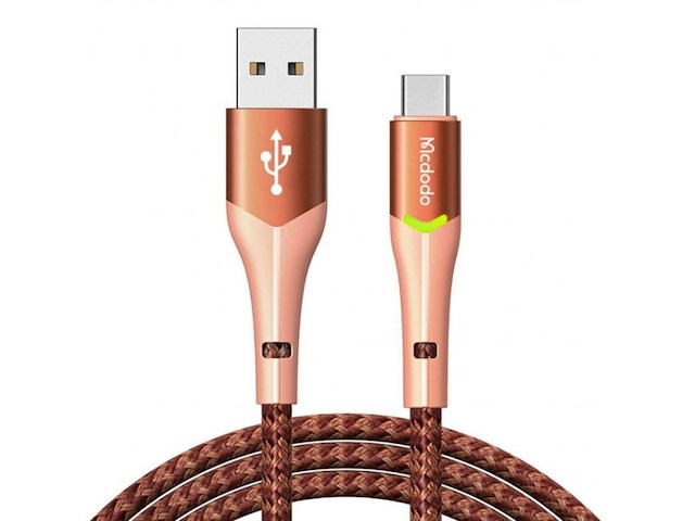MCDODO CA-7962 Kabl USB-A na TIP-C, DUŽINA 1m, LED SVETLO, ORANŽ BOJA
