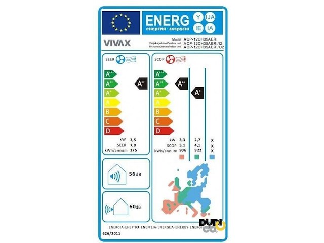 VIVAX Inverter klima 12CH35AERI R32 CRVENA