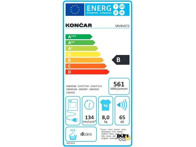 KONČAR SRV8VKT2 Mašina za sušenje veša