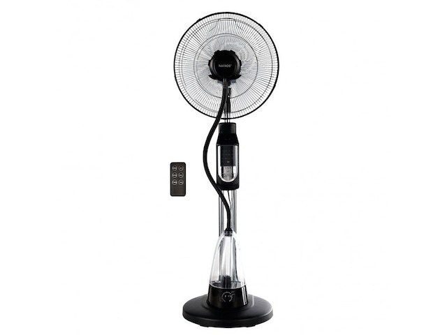 NIAROS PODNI Ventilator SA RASPRSIVAČEM, PREČNIK 43CM, 70W, DALJINSKI, CRNI