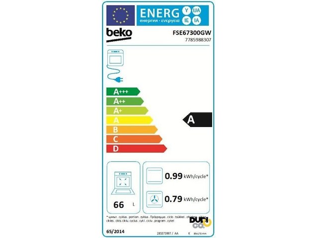 BEKO FSE 67300 GW STAKLOKERAMIČKI Šporet
