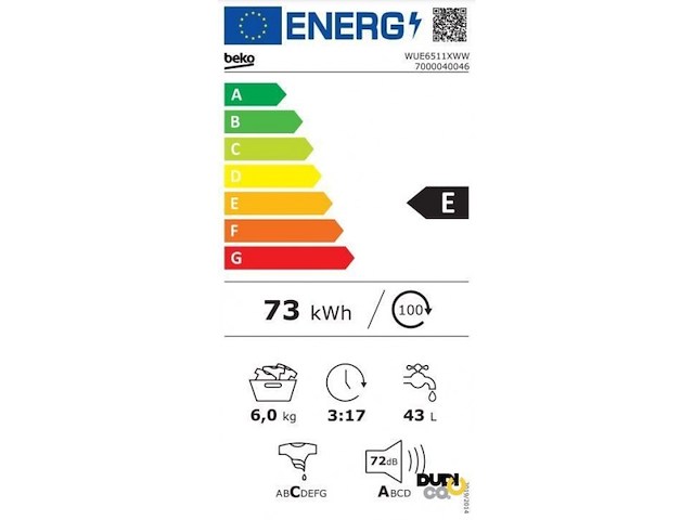 BEKO WUE6511XWW Veš mašina