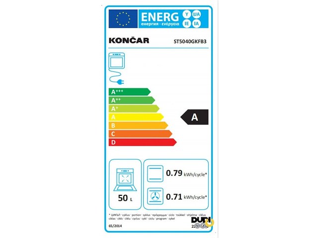 KONCAR ST 5040 GKFB3 STAKLOKERAMIČKI Šporet