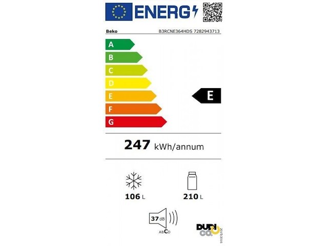 BEKO B3RCNE364HDS KOMBINOVANI Frižider