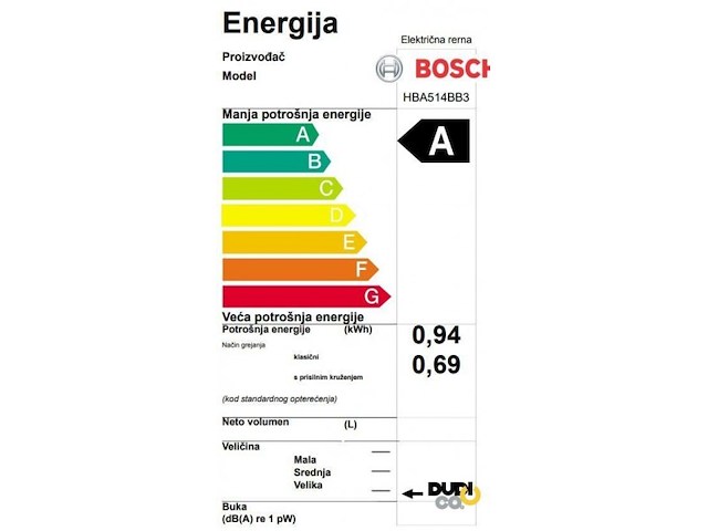 BOSCH HBA514BB3 UGRADNA Rerna