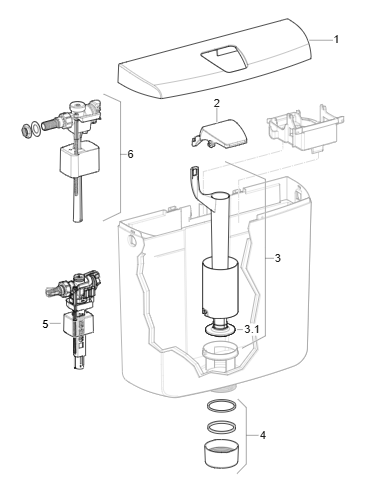 Odvodni ventil Geberit AP110 238.234.00.1 – za predzidni vodokotlić