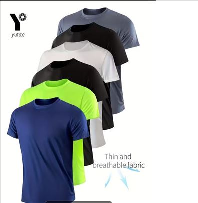 6pcs Mens Quick-Dry Athletic T-Shirts