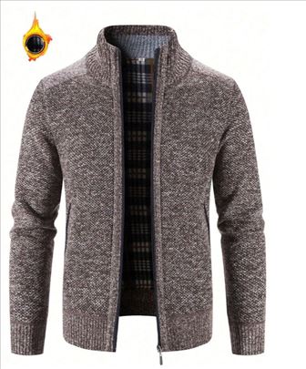 Men Zip Up Thermal Cardigan