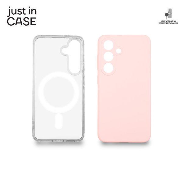 JUST IN CASE 2u1 Extra case MAG MIX PLUS paket maski za Samsung S25, roza