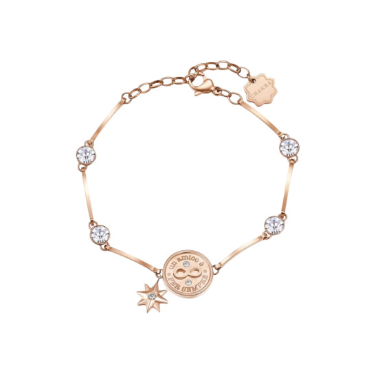 Brosway Chakra BHKB046 narukvica Infinity Friendship Rose Gold Stainless Steel Swarovski Crystal-Prijatelj zauvek