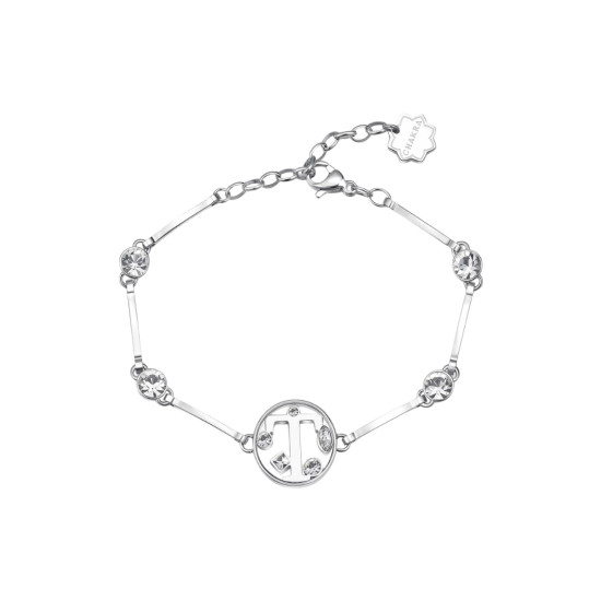 Brosway Chakra BHKB068 narukvica Alfabet T Silver Stainless Steel Swarovski Crystal-Slovo T