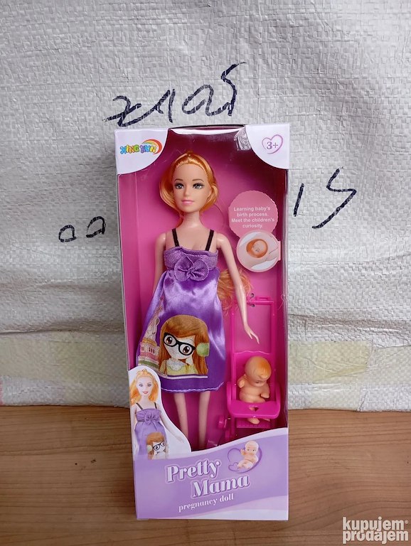 barbie trudnica u ljubicastoj haljina