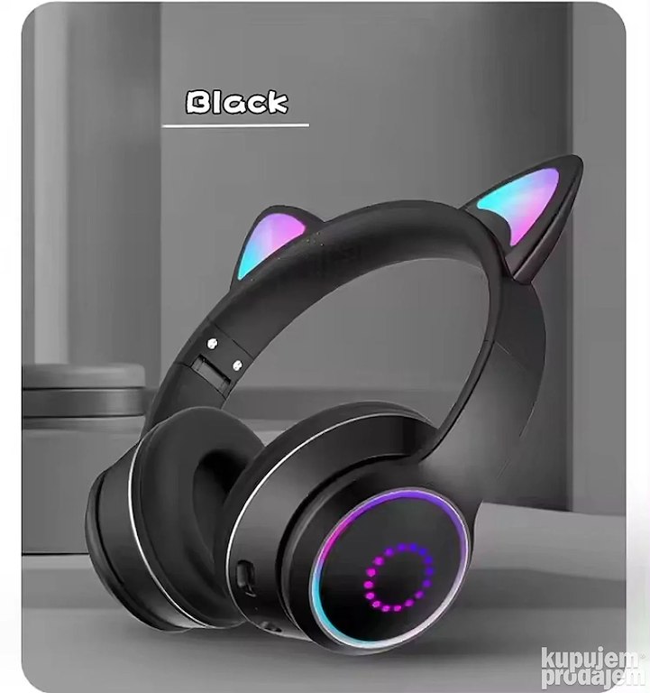 Bluetooth slušalice Mačje uši K26 BLACK model