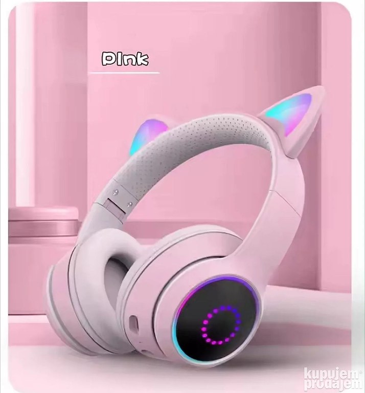 Bluetooth slušalice mačje uši K26 PINK model