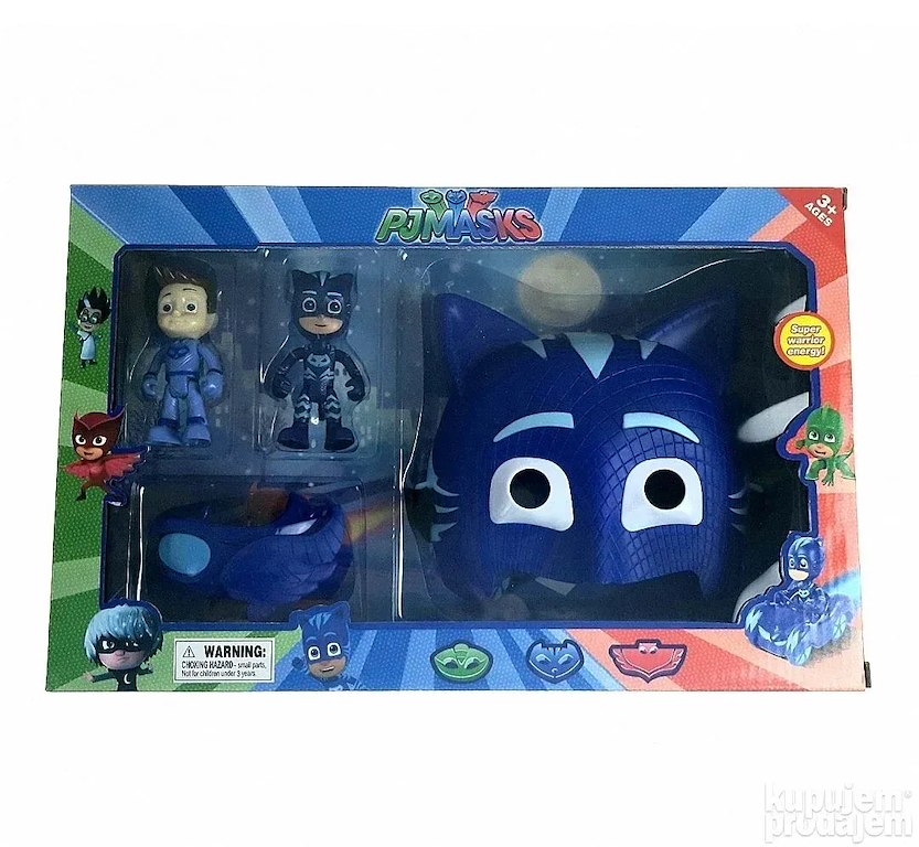 Catboy PJ masks 2u1 set sa maskom i vozilom
