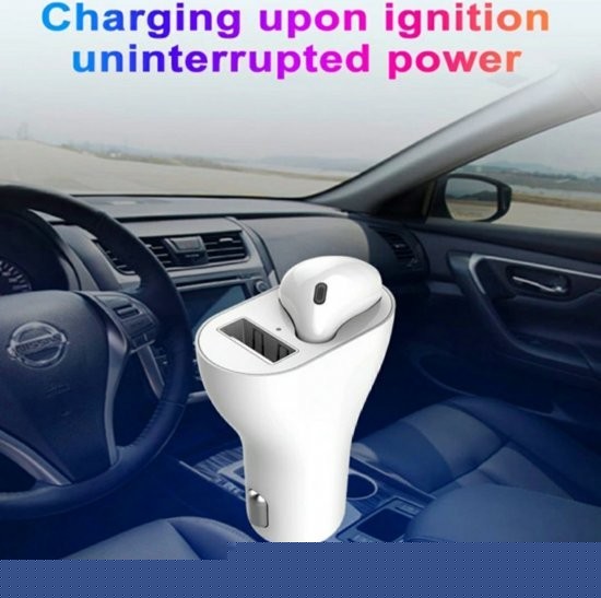 USB auto punjac za automobil Bluetooth slusalice 2 u 1