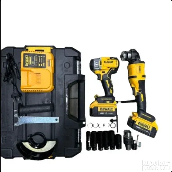 DEWALT aku set – udarna aku bušilica + aku brusilica