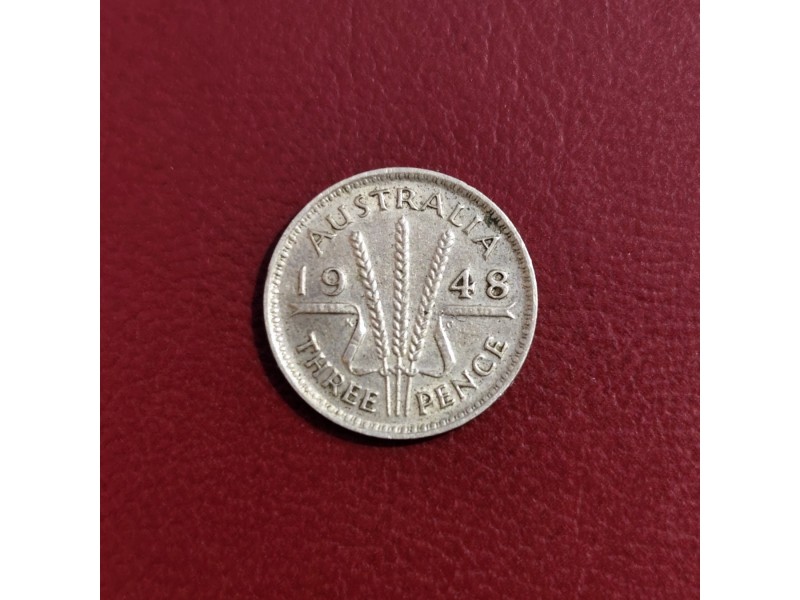 Australia 3 pence 1948 srebro