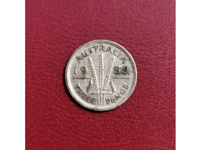 Australia 3 pence 1952 srebro