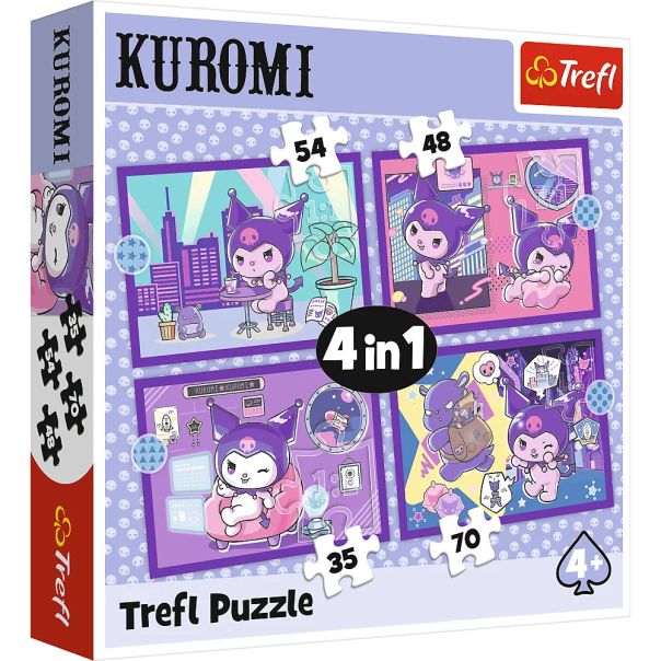 TREFL Puzzle 4u1 Kuromi Day 34676 - 54, 48, 35, 70 delova