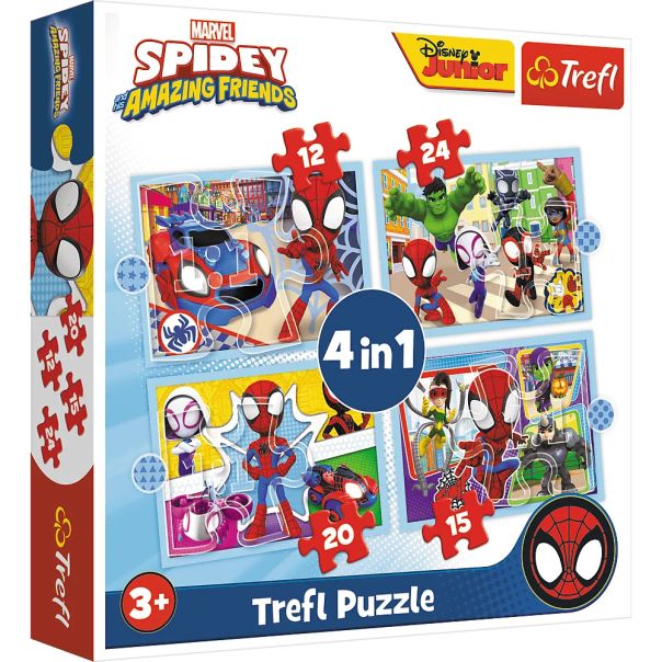 TREFL Puzzle 4u1 Spiday's Crew 34611 - 12, 24, 20, 15 delova