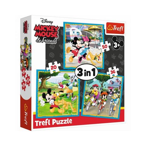 TREFL Puzzle 3u1 Mickey Mouse 34846 - 20, 50, 36 delova