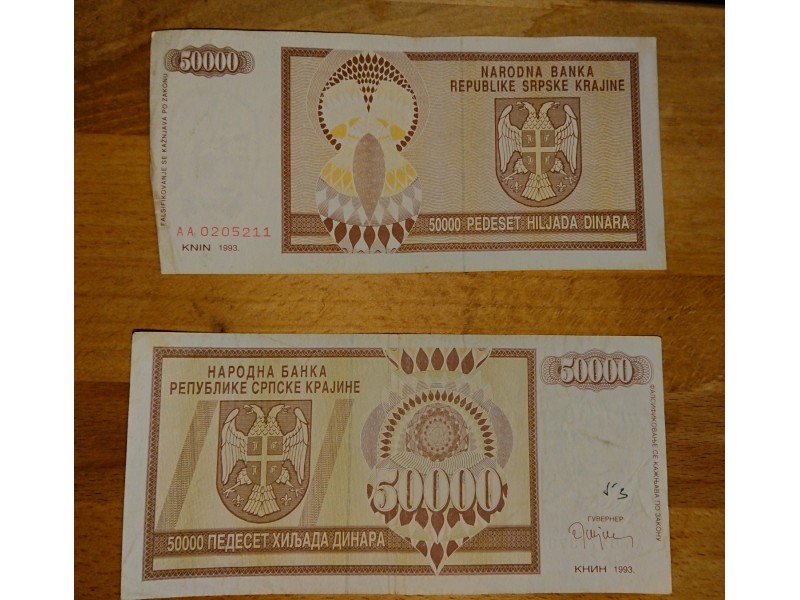 Krajina 50 000 dinara VF