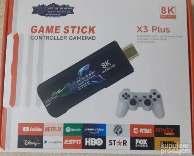 Game stick Retro konzola + dzojstici Igrice Konzola X3 plus