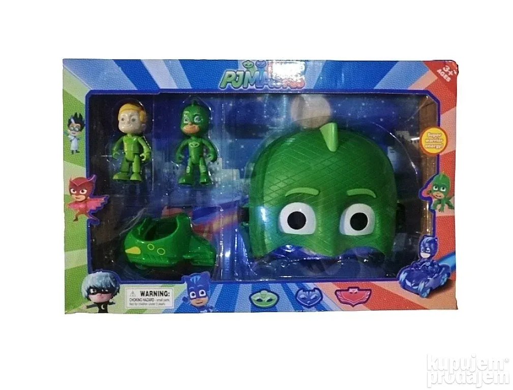 Gekko PJ masks 2u1 set sa vozilom i maskom